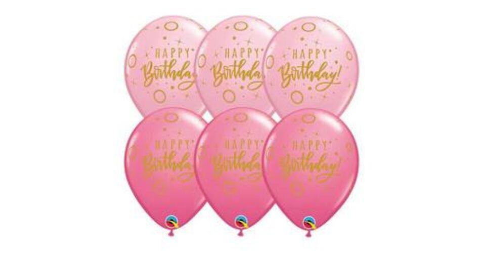 11 inch-es Birthday Dots & Sparkles Pink Szülinapi Lufi - Szülinapos ...